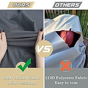 Patio Furniture Covers Waterproof & Heavy Duty 74 Inch, 600D Oxford Cloth Outdoor Patio Table Cover, 74" L x 47" W x 28" H Rectangular Patio Covers for Outdoor Furniture & Dining Table and Chairs Set