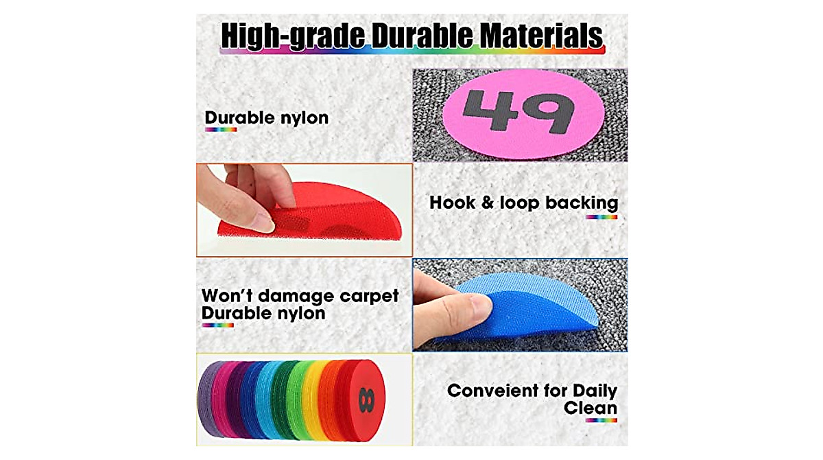 100 Pcs Colorful Carpet Markers for Classroom & Activities