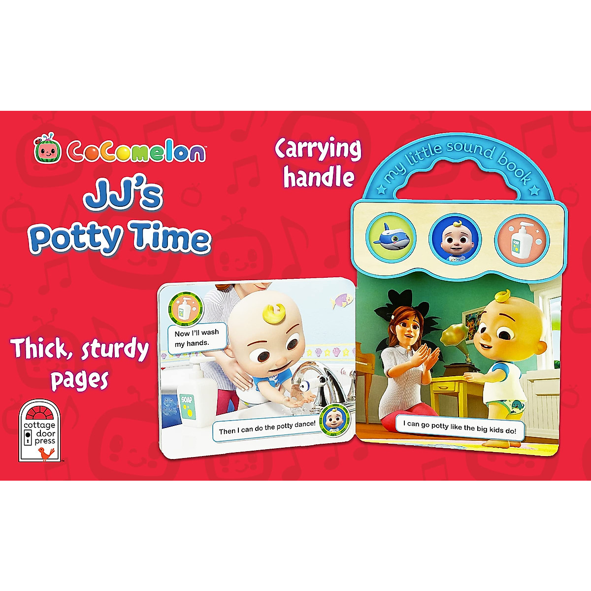 Cocomelon JJ's Potty Time 3-Button Potty Training Sound Board Book