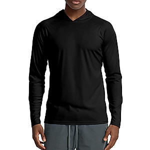 Zengjo Lightweight Hoodies for Men Pullover Workout(Black,L)