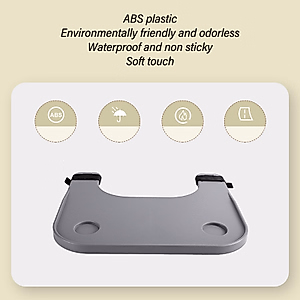 PenRux Removable Wheelchair Tray Table Dining Table Board with 2 Cup Holder, Plastic Removable Wheelchair Lap Tray Portable Wheelchair Desk Accessories for Disabled Eating Reading