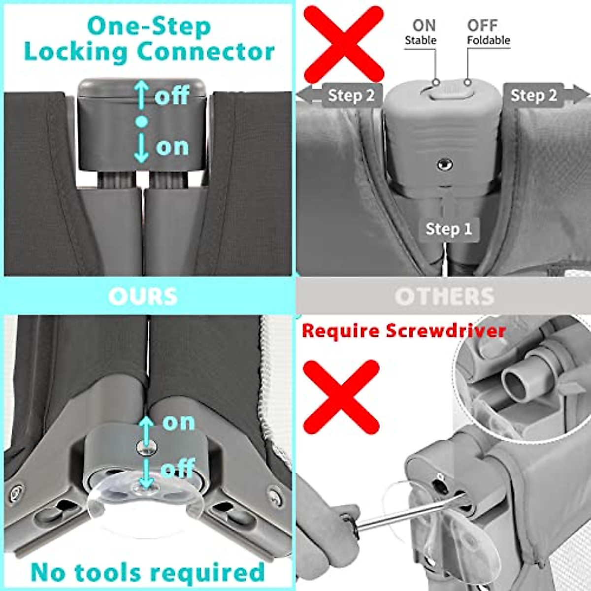 Albott Baby Playpen-Foldable Playpen for Babies and Toddlers 89x89 in Portable Baby Fence, Baby Play Yards(Dark Grey)