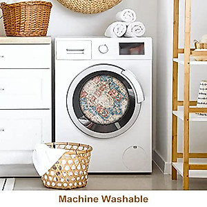 Lanffia Boho Rug Runner 2x5 Washable Persian Hallway Runner Rug Vintage Distressed Entry Throw Area Rug Non-Slip Low-Pile Floor Carpet for Kitchen Bathroom Laundry Room Bedroom, Yellow/Multi