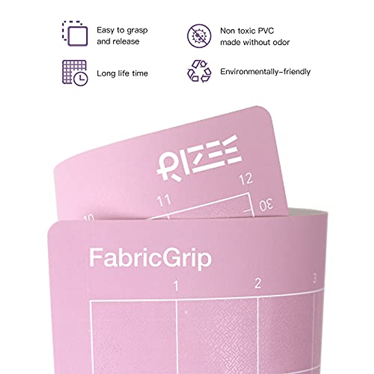 RIZEE FabricGrip Cutting Mat for Cricut Maker/Explore Air 2/Air/One (12"x24" 3 Mats) Adhesive Sticky Pink Quilting Cricket Replacement Cut Mats