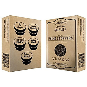 5 Funny Wine Stoppers - Perfect as Wine Accessories or Wine Gifts for Women - Set of 5 Funny Silicone Wine Bottle Stopper. A Great Christmas Gifts For Women Or Men. Better Than Wine Corks.