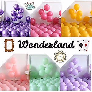 Enanal Alice in Wonderland Balloon Garland Arch Kit, 163pc Purple Pink Rainbow Balloons with Chessboard Balloons for Spring Tea Party Onederland Birthday Baby Shower Party Decorations