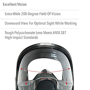 Honeywell Home 760008A North Safety Products, 7600 Series Full Facepiece Respirator, Dual Cartridge, Medium/Large