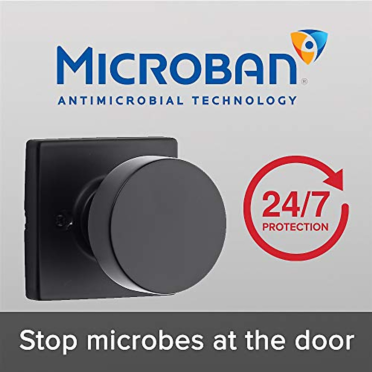 Kwikset 97880-942 Pismo Half-Dummy Square Modern Door Knob, Matte Black