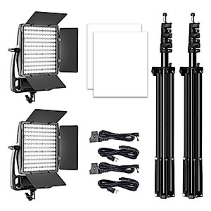 2 Packs Dimmable Bi-Color LED Video Lighting Kits with APP Control, 50W Optical Lens Variable 3200K~5600K, CRI 97+ LED Panel Light, Photography Lighting Kit, for YouTube Studio Photography