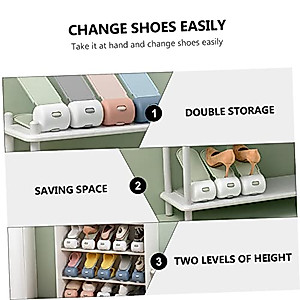 SOLUSTRE Shoe Rack Shoe Storage Rack Stackable Shoe Storage Shoe Slots Space Saver Closet Shoe Organizer Stackable Shoe Slots Shoes Organize Shoes Holder Shoes Storage Rack Pp Simple 4pcs