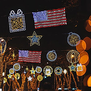 YASENN American Flag String Lights Outdoor 400LED USA Flag Net Lights 8Modes Waterproof Camping Flag LED Flag with Timer for Yard, Garden, Camping, Party, Christmas Decorations(Plug in Power)