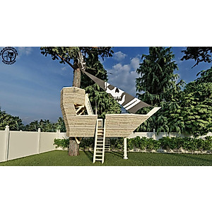 The Pirate Ship © 1 Tree 2 Post Treehouse Plan
