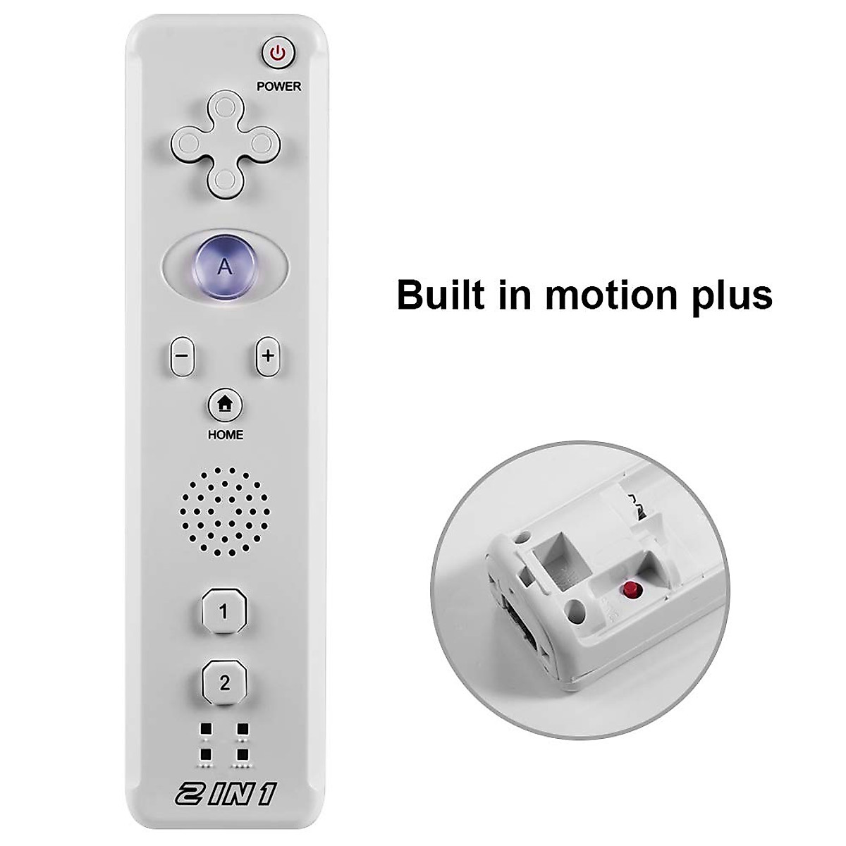Suily Built-in Motion Plus Remote + Nunchunk Controller 2 in 1 Set Compatible for Wii (2* Black Set)