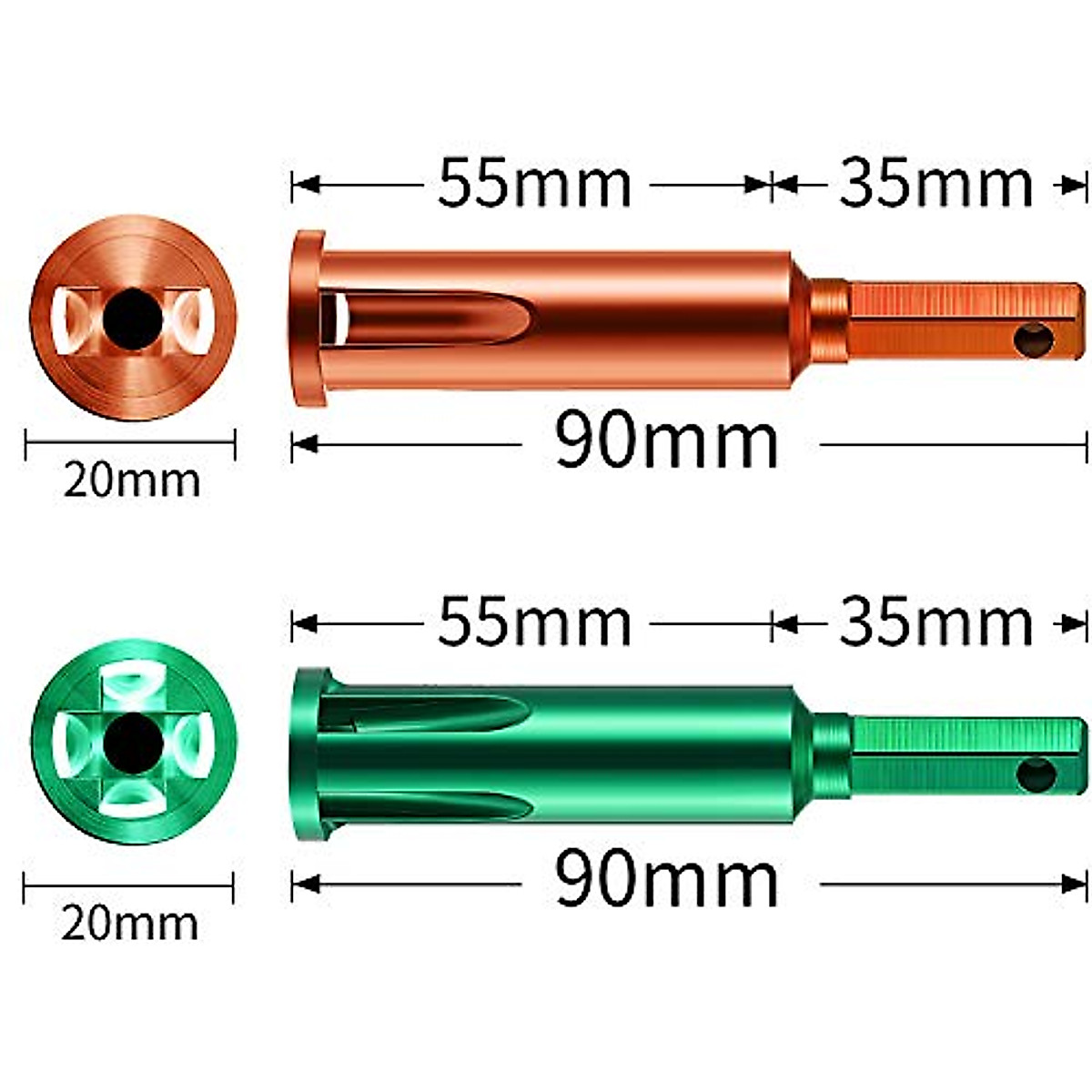 2 Pieces Wire Twisting Tools, Wire Stripper and Twister, Wire Terminals Power Tools for Stripping and Twisting Wire Cable, both Manual and Electric (Green and Orange)