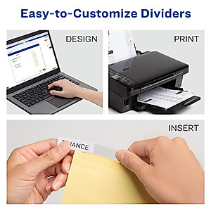 Avery 8-Tab Binder Dividers, Insertable Clear Big Tabs, 1 Set (11112)