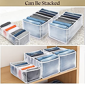 Wardrobe Clothes Organizer, Drawer Organizers for Clothing, Closet Organizers and Storage Suitable for Jeans, T-shirt, Underwear, Shorts, Socks, Skirts & Sweaters Baby Clothes Dividers for Closet 7Pcs
