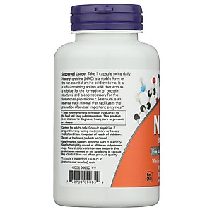 Now Foods Nacacetyl Cysteine 600mg Capsules, 100 CT