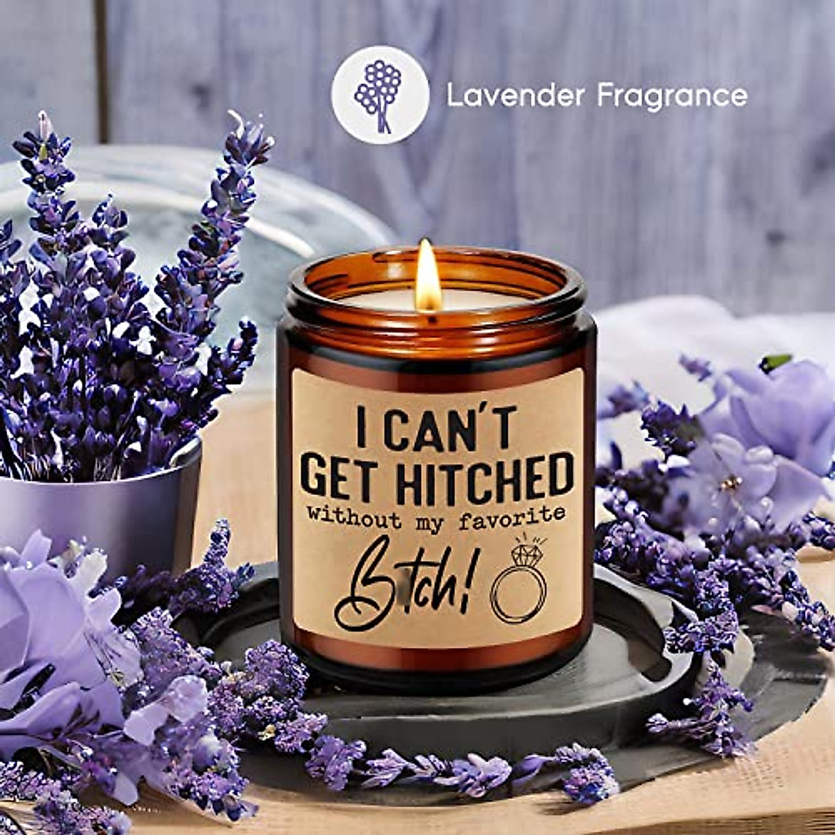 GSPY Scented Candles - Bridesmaid Proposal Gifts, Funny Bridesmaid Gifts - Bridesmaid Candle Gift - I Can’t Get Hitched Without - Maid of Honor Proposal Gifts, Matron of Honor Gifts, Bridesmaids Gifts