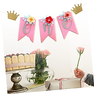 ifundom Girl High Chair High Chair Decoration Baby Birthday Decor Bunting Garland One Birthday Party Banner One Birthday Highchair Garland 1st Birthday Ribbon Baby Girl Three-dimensional