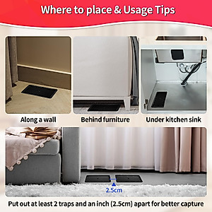 LULUCATCH Sticky Mouse Traps, 6 Pack Large Glue Traps, Pre-Baited Heavy Duty Non-Toxic Bulk Glue Boards Mouse Traps Indoor for Mice, Snakes, Rat, Insects, Cockroaches & Spiders, Pet Safe Easy to Use