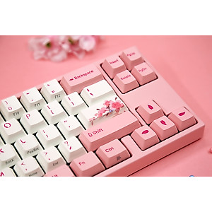 Varmilo Ducky x Miya Mac Pro Sakura R2 White LED 65% Double Shot PBT Mechanical Keyboard (Cherry MX Red)