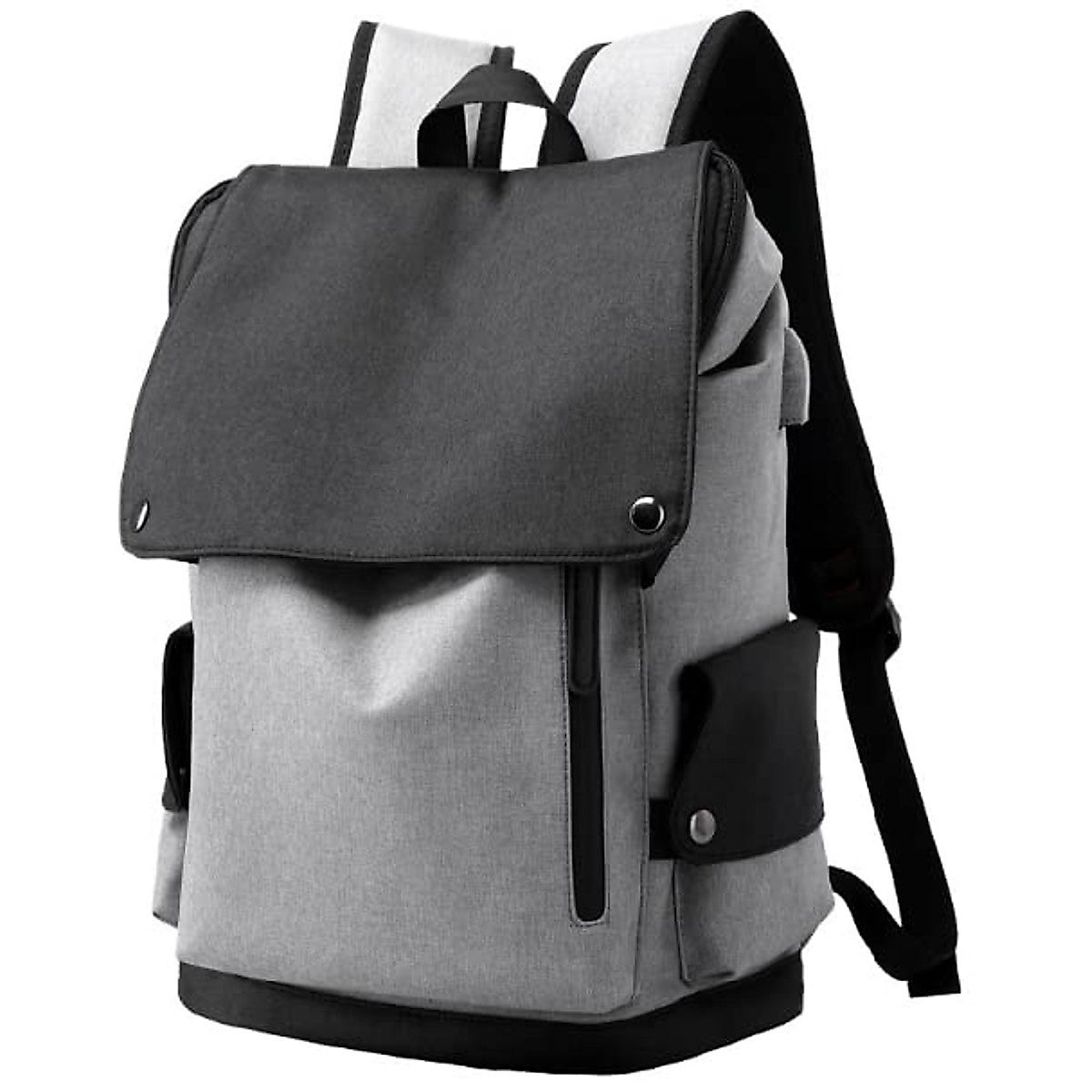 DWQOO Laptop Tote Daypack, Water Resistant Casual Backpack for Work College Travel, Light Weight Shopping Bag for Women Men, Computer Backpack Fits 15.6 Inch Laptop,black