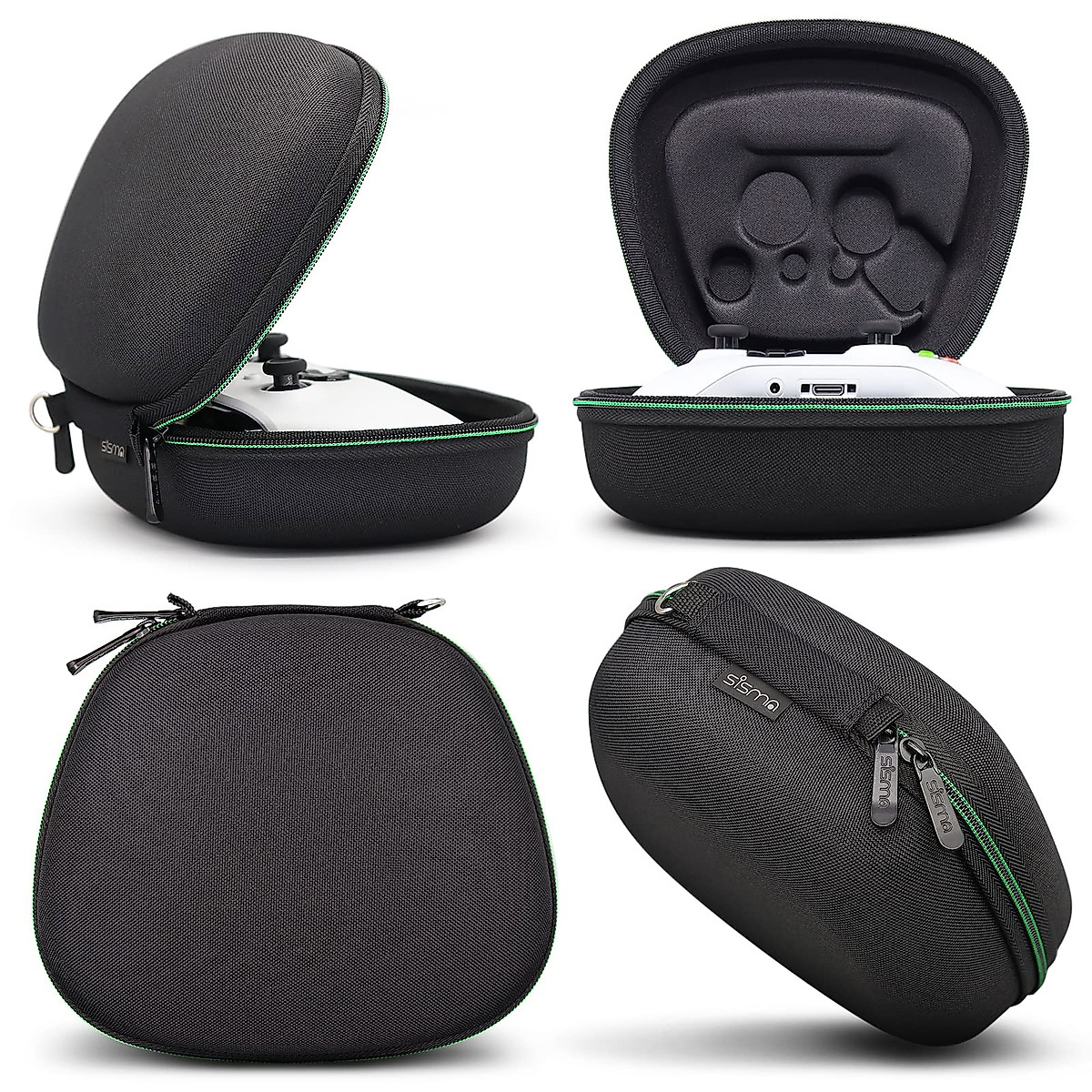 sisma Charging Cords Chargers Battery Travel Organizer (Grey) + Xbox One X|S Wireless Controller Travel Case (Black)