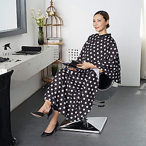 SMARTHAIR Professional Salon Cape Polyester Barber Cape Hair Cutting Cape,54"x62",Black and White Dots,C375001C