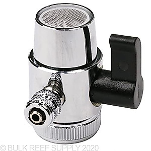 Chrome Faucet Diverter Valve (Includes adapter ring) Reverse Osmosis/Water Filters 3/8" Barb- For Both Female & Male Faucets