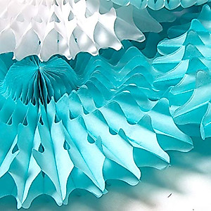 Paper Jazz Blue Paper Fans Decorations Hanging Hollow Fan Snowflake Fans Assorted Color Wedding Birthday Party Supplies
