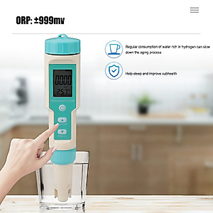 Zerodis PH Tester,Protable LCD Digital PH Tester Pen Water Quality Tester ORP PH TDS Temp EC Salinity SG 7 in 1 Water Testing Pen Water Tester Tool for Aquarium Swimming Pool Drinking