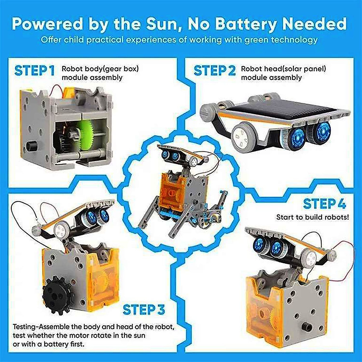 12 in 1 STEM Solar STEM Robot Kit, Educational Toy, Assembled Solar Robot Kit