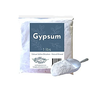 Southside Plants 1 lb Gypsum - Natural Mineral Calcium Sulfate Dihydrate Powder - Garden Soil Amendment Fertilizer for Lawns & Plants - Calcium Sulfate Soil Conditioner - 100% Water Soluble 16 oz