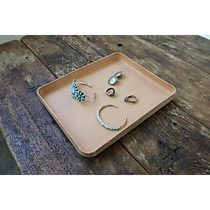 Molded Leather Valet Tray Large Perfect for storing daily essentials in modern space.