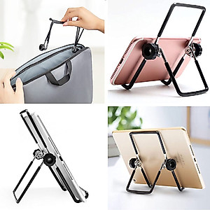 VOVIGGOL Adjustable Tablet Stand Holder, Non-Slip Foldable Holder Cradle Fit for 9-12.9" Tablets, iPad, Samsung and Kindle Fire, Display Stand Picture Frame Stand for Photos (Large Black)