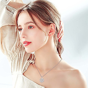 AOVEAO Sunflower Necklace S925 Sterling Silver Sunflower Jewelry Sunflower Pendant Summer Jewelry For Women