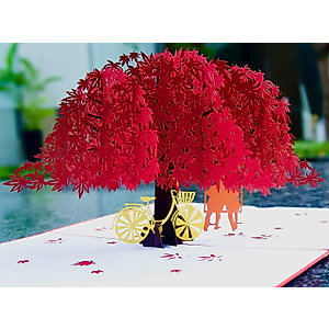 Valentiens Day Card | Pop Up Anniversary Card for Wife Her Parents | 3D Valentines Day Birthday Wedding Bridal Shower Card for Significant Other (Size 6 x 8 in - Maple Swing Couple).