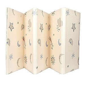 Nuby Reversible Soft Floor Mat, Foldable and Lightweight for Easy Storage and Travel, Rainbow