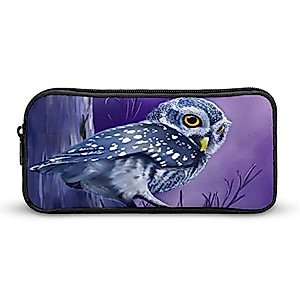 Night Owl Bird Pencil Case Stationery Pen Pouch Portable Makeup Storage Bag Organizer Gift
