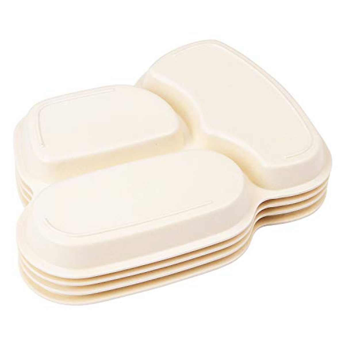 Kid Plate Set Bamboo Toddler Plates Dinnerware Dinner Dish Set Baby Feeding Spill Proof Divided Plate - Baby Spoon and fork 3-Piece Set for Kids and Toddlers Teaches Child Portion Control