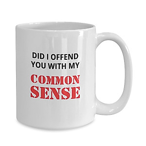 Did I offend you with my common sense mug, novelty coffee mug, gag gift for co workers, funny cup, joke, unique