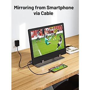 Lijun Portable Monitor for Laptops and Smartphones, Computer Display Monitor w/USB-A Port HDMI, 13.3" 1280×800 IPS External Monitor w/Monitor Stand & Speakers for Laptop PC Xbox PS5 Switch