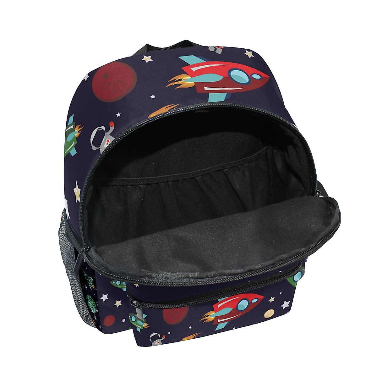 OREZI Outer Space Rocket Planets Star Astronaut Toddler Backpack for Boys Girls,Kid's Backpack Schoolbags for Kindergarten Preschool Toddler Travel Bag Snack Bag With Chest Clip
