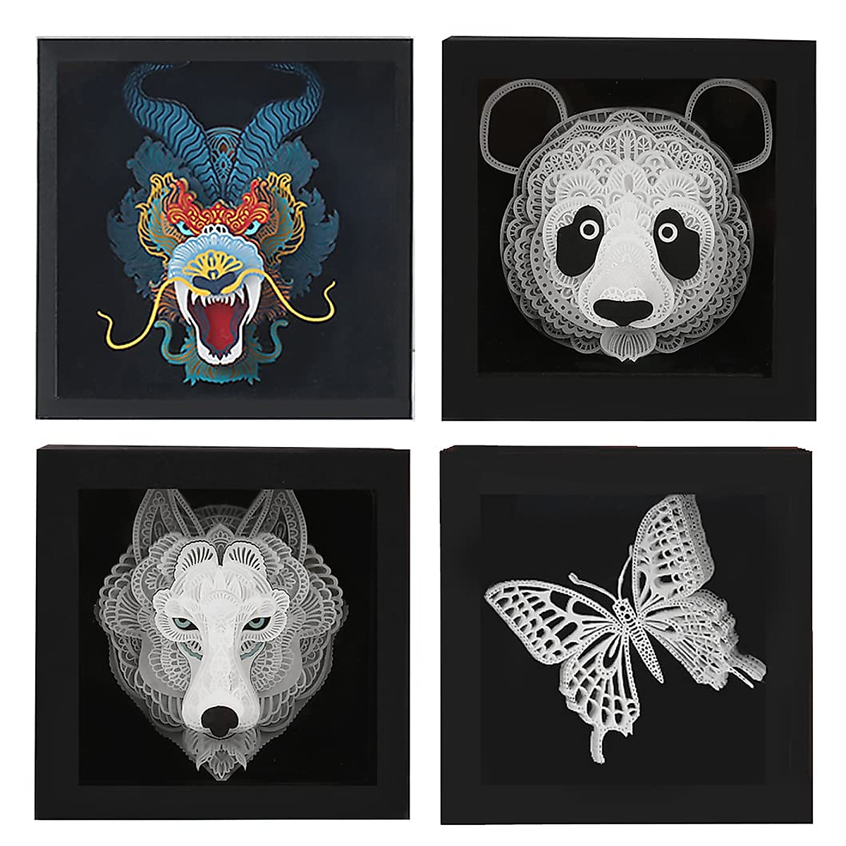 SIWEME 3D Puzzle for Adults&Kids, Funny Jigsaw Puzzle DIY Animal Paper Craft Kit 3D Paper Puzzle Wall Art Decor (Wolf)