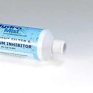 HydroMist Inline Calcium Inhibitor Filter for Mister, Removes Calcium Hardness, Reduces Clogging of a Misting System, Attaches from Spigot to Standard Water Hose, 100 PSI Inlet Pressure