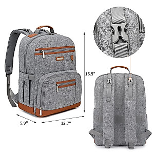 BILLITON MASHI Diaper Bag Backpack, Diaper Bag for Baby,Large Capacity with Insulated Pockets Multifunctional Baby Bags Backpack for Girls Boys Waterproof Diaper Bags for Mama Maternity Travel BagGrey