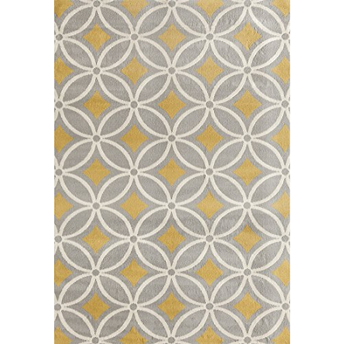 Contemporary Trellis Chain Gray-Yellow 5' X 7' Area Rug
