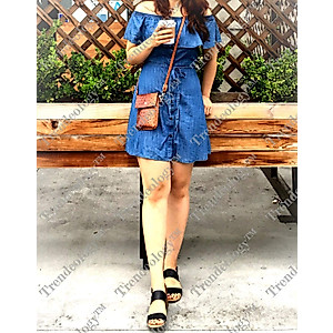 Trendeology Ostrich Print Embossed Small Cellphone Cross Body Bag