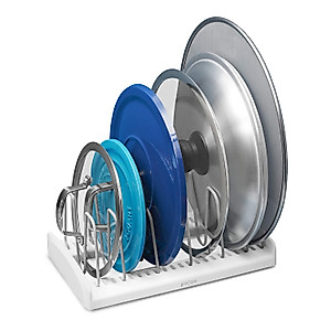 YouCopia StoreMore Expandable Pan and Lid Rack StoreMore Adjustable Pot Lid Organizer