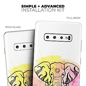 DesignSkinz Sacred Elephant Watercolor Protective Vinyl Decal Wrap Skin Cover Compatible with The Samsung Galaxy S20 (Screen Trim & Back Glass Skin)